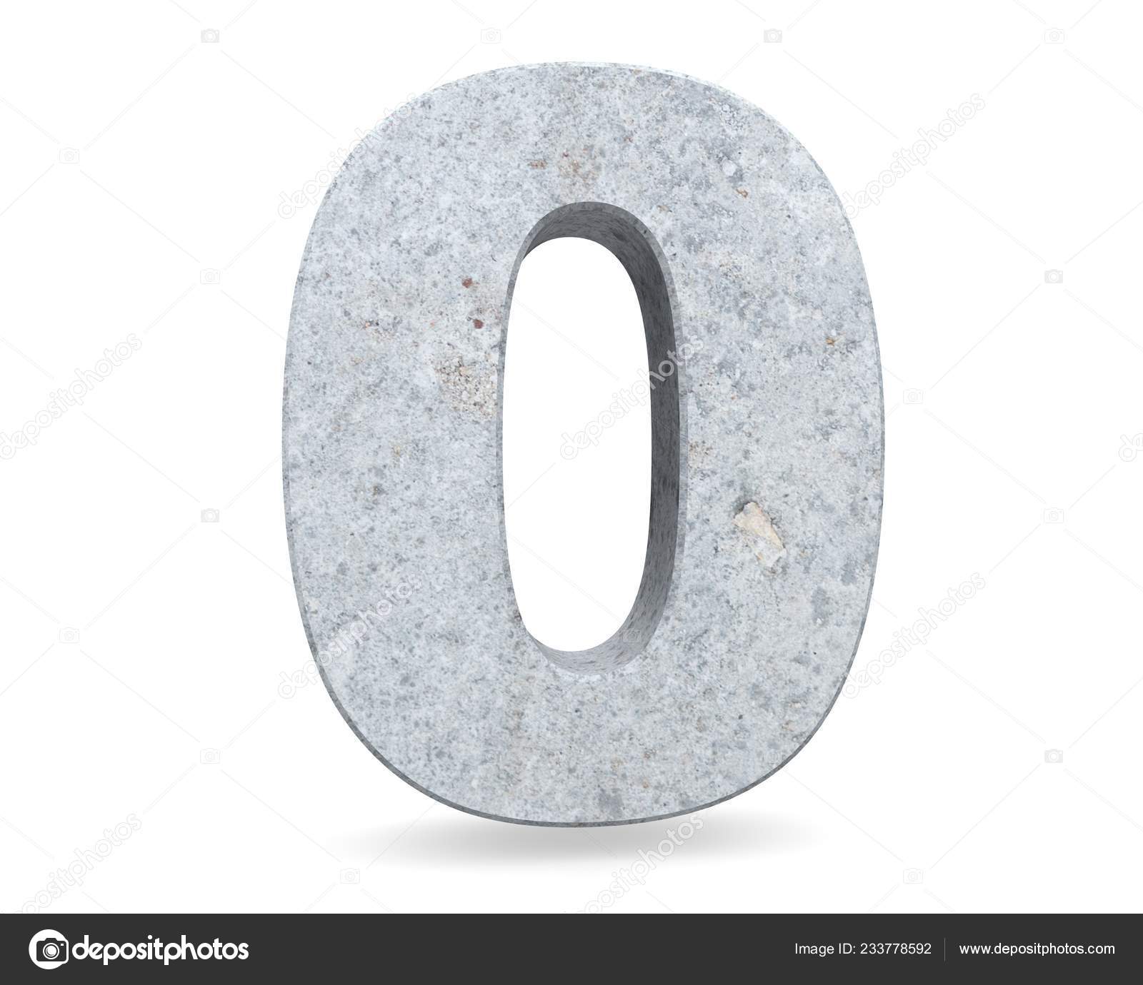 Rendering Concrete Number Zero Render Illustration Stock Photo by ...
