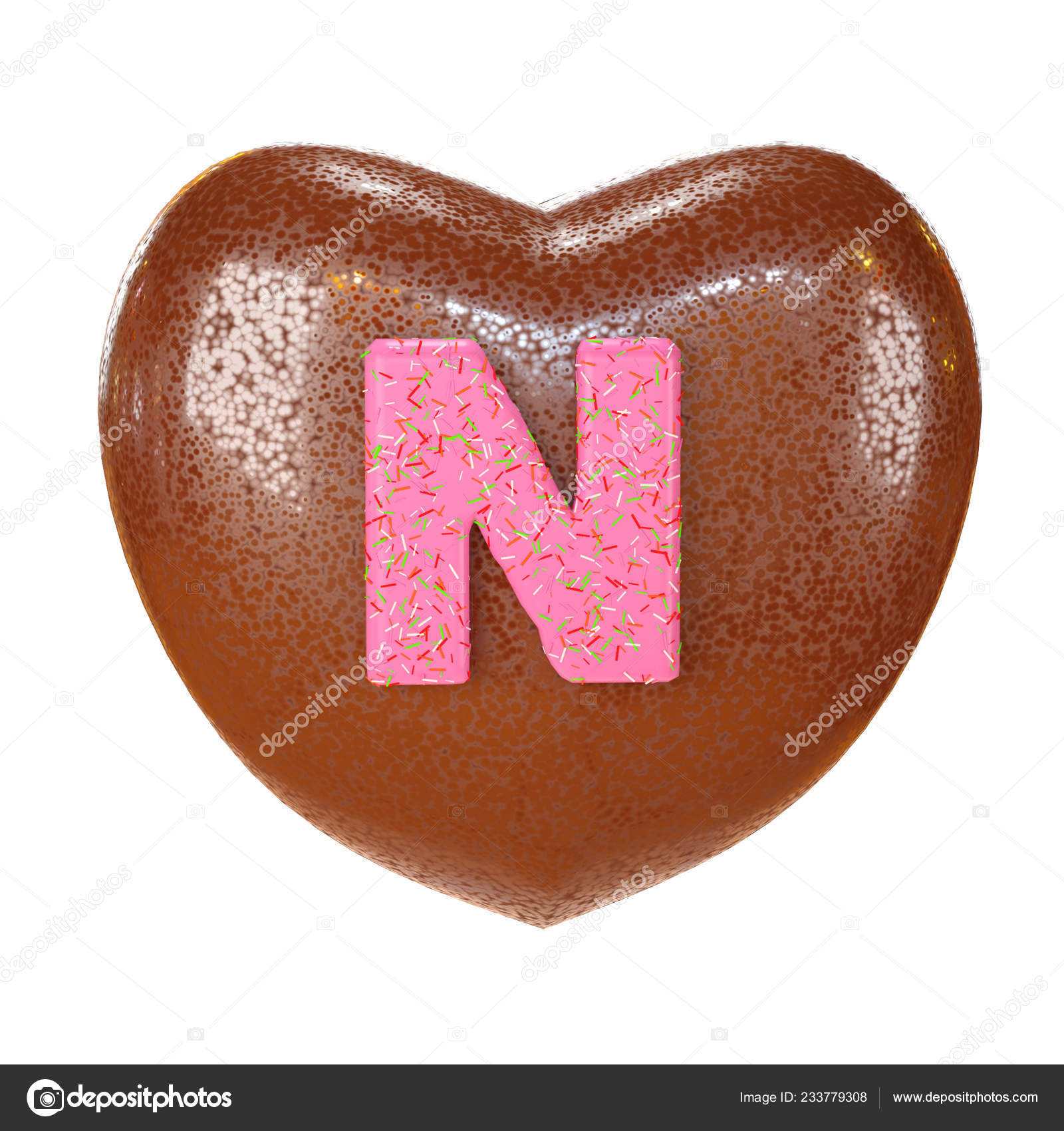 N Letter In Heart
