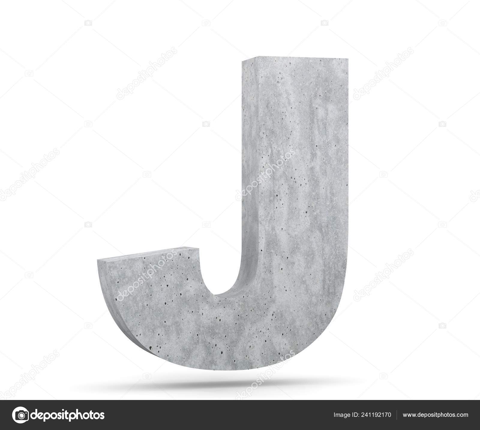 Concrete Capital Letter Isolated White Background Render Illustration ...