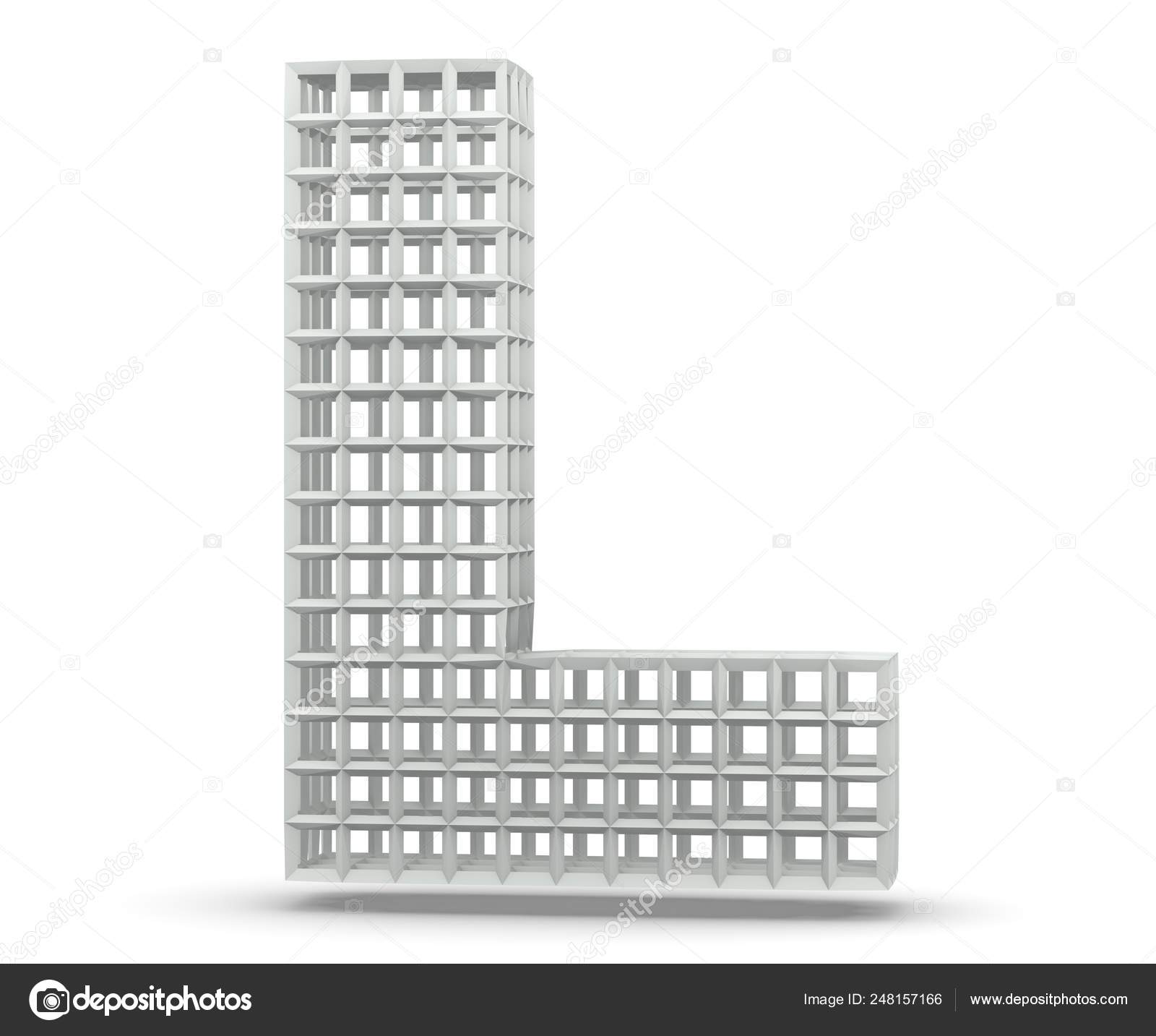 Plastic letter from blocks. Capital Letter - L isolated on white ...