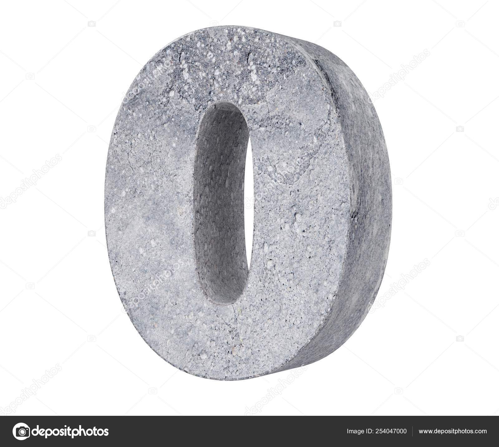 Rendering Concrete Number Zero Render Illustration Stock Photo by ...