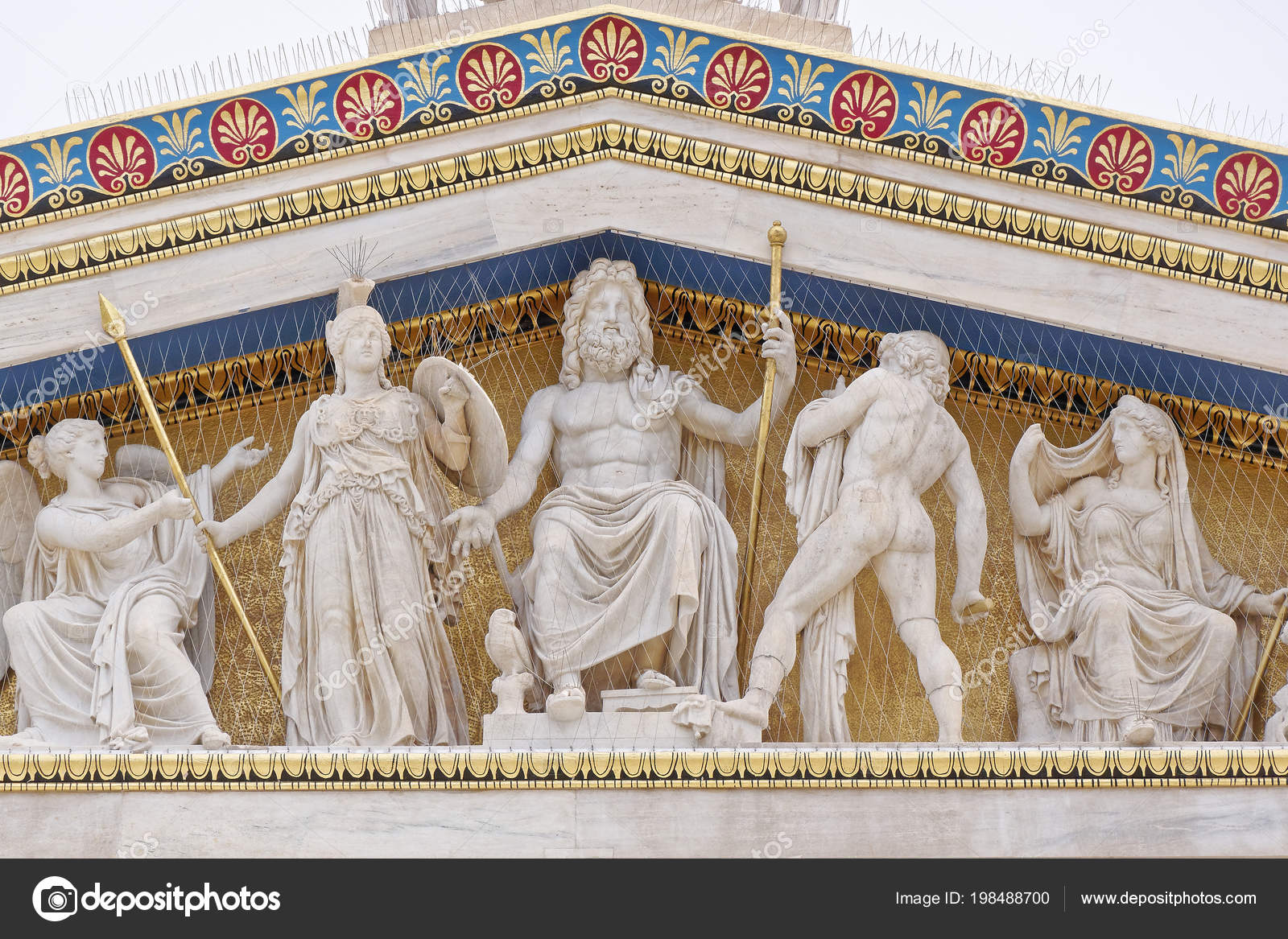 Athens Greece Zeus Athena Other Ancient Greek Gods Deities — Stock ...