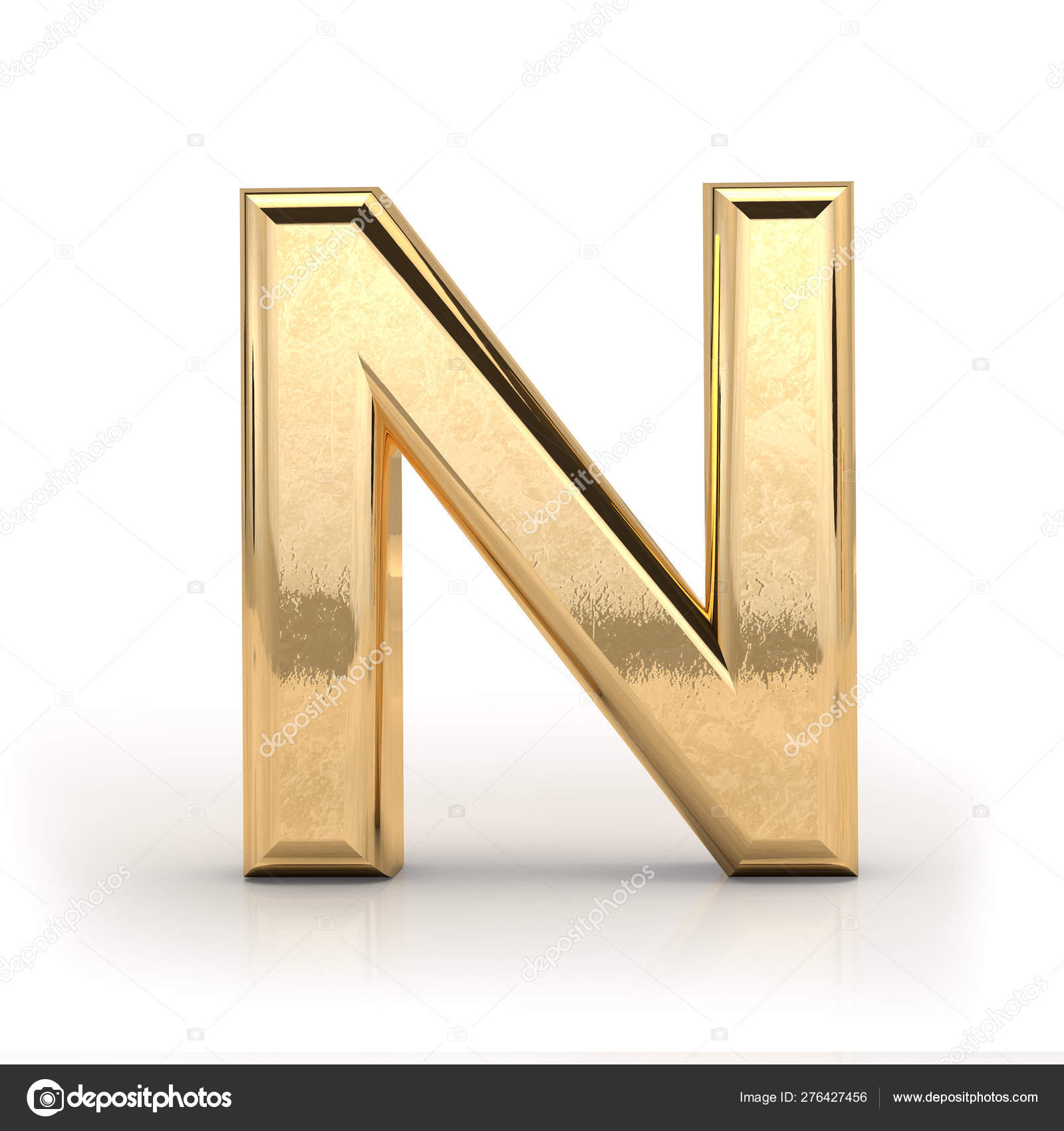 Golden Fuente Letra Render Textura Metal Dorado Sobre Fondo Blanco ...