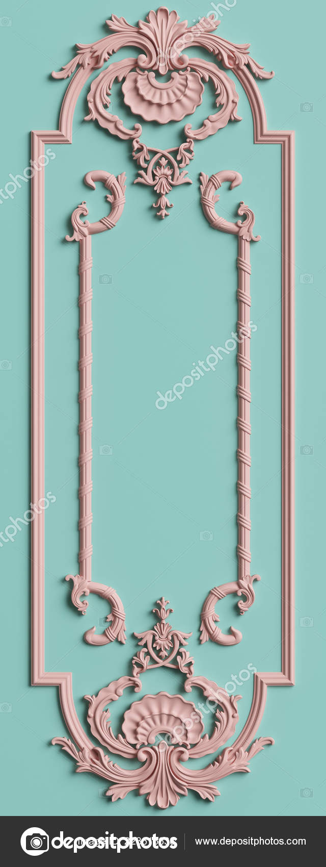 Classic Frame Ornament Decor Pastel Pink Color Pastel Mint Blue — Stock ...