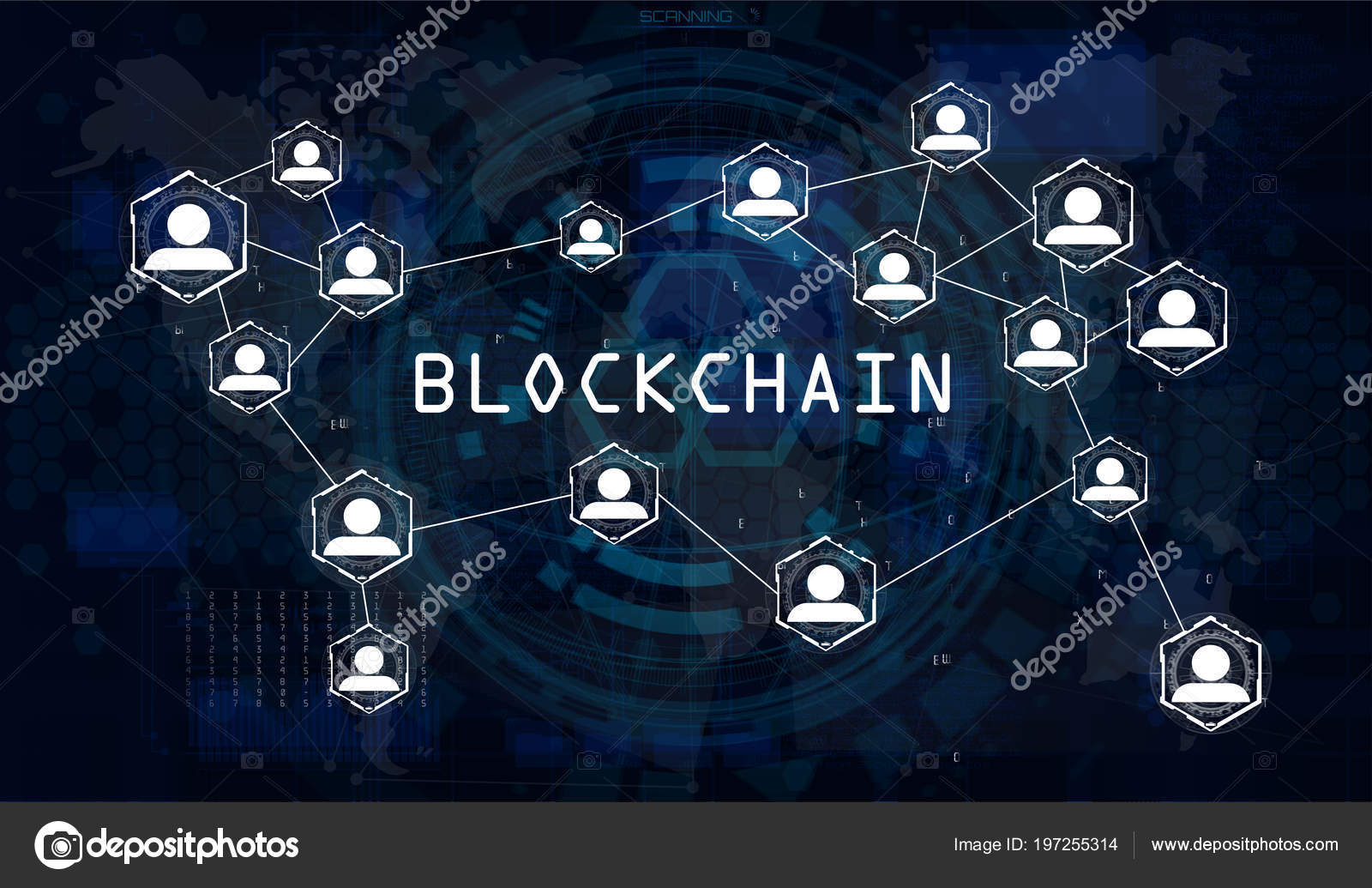 Blockchain Network Concept, World Map Vector Stock Vector Image by ...
