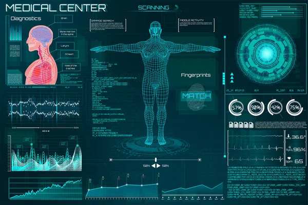 Hud element Ui medical examination. Medical set — Stock Vector ...
