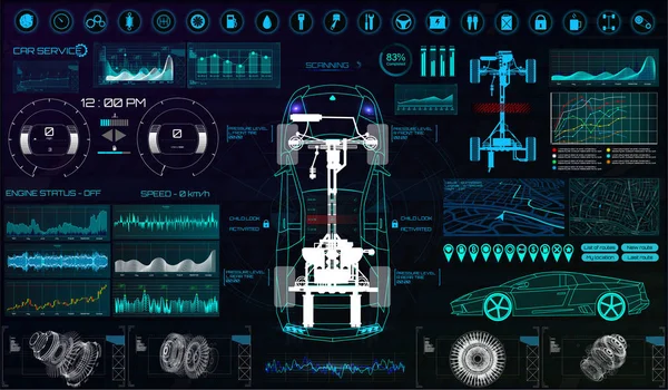 Cars infographic ui, analysis and diagnostics in the hud style. Modern ...