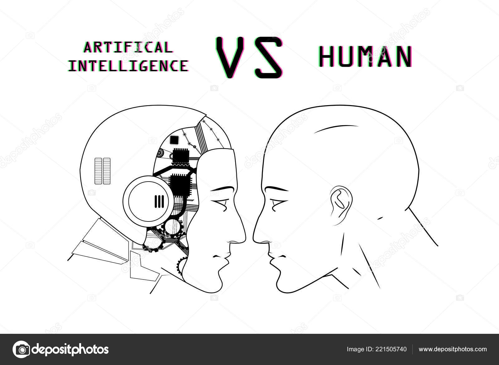 Humans vs Robots Stock Vector Image by ©sergeybitos.mail.ru #221505740