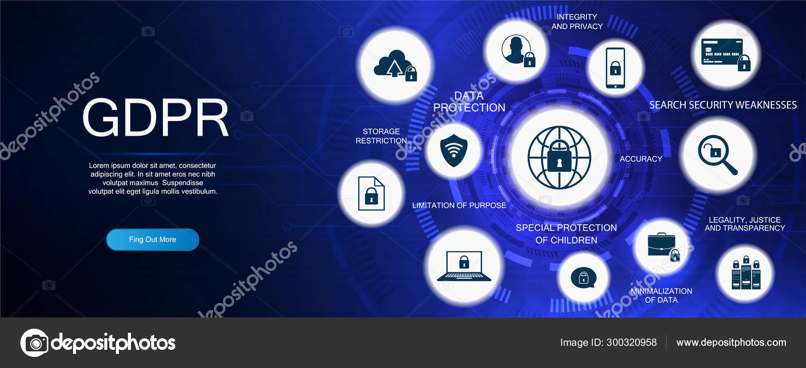 Banner del RGPD. Reglamento general de protección de datos Stock Vector ...