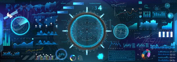Futuristic UI dashboard template with user interface, graphic ...