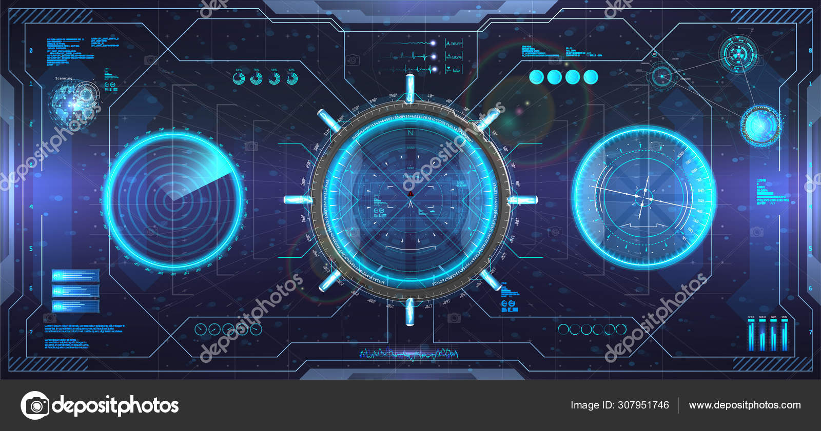 Head-up display design interface Stock Vector Image by ©sergeybitos ...