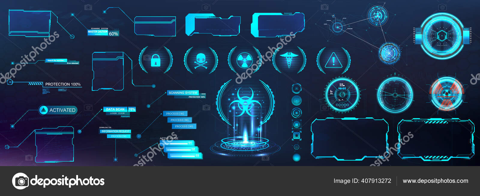 Digital set with HUD elements Stock Vector Image by ©sergeybitos.mail ...