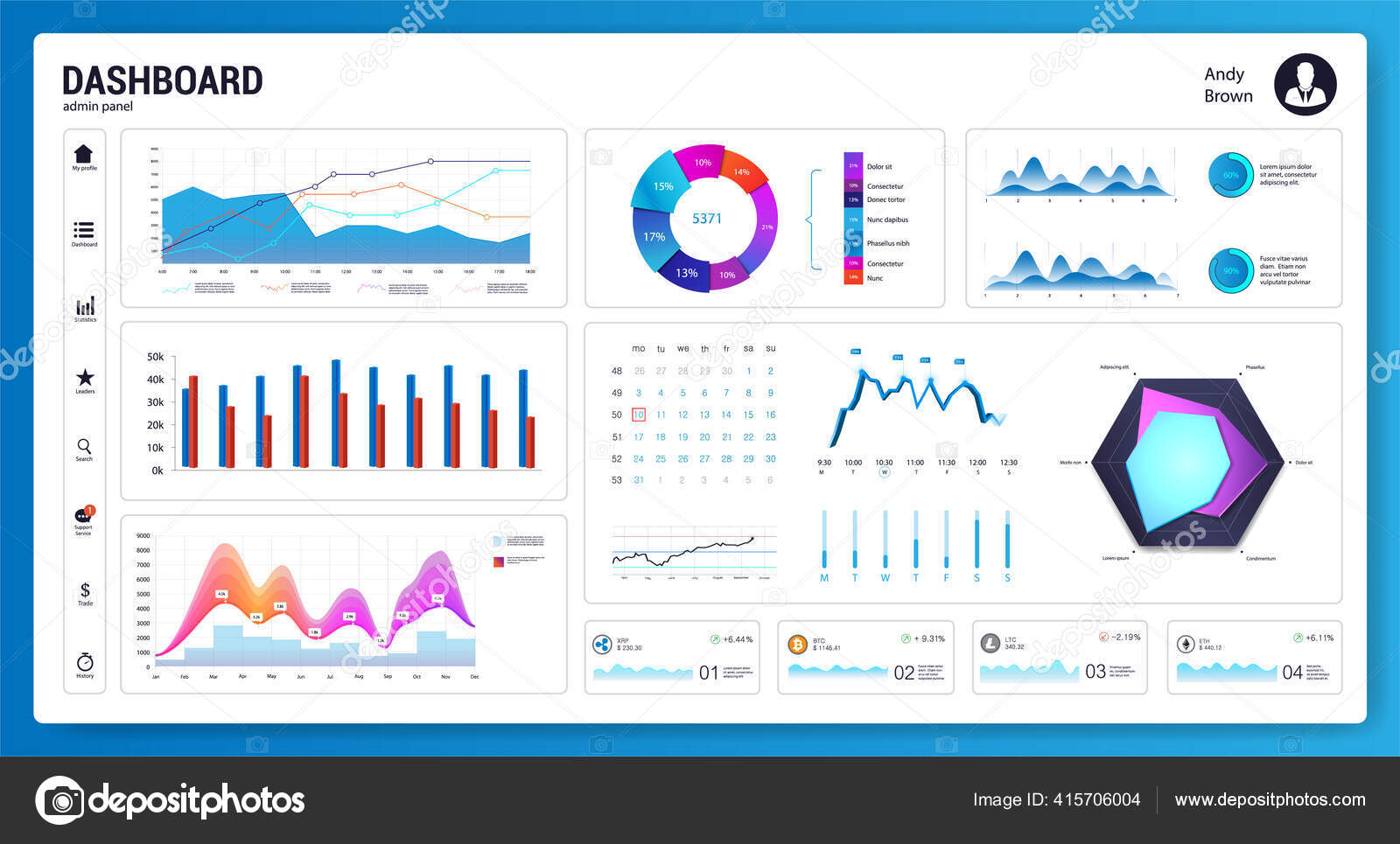 White infographic dashboard Stock Vector Image by ©sergeybitos.mail.ru ...