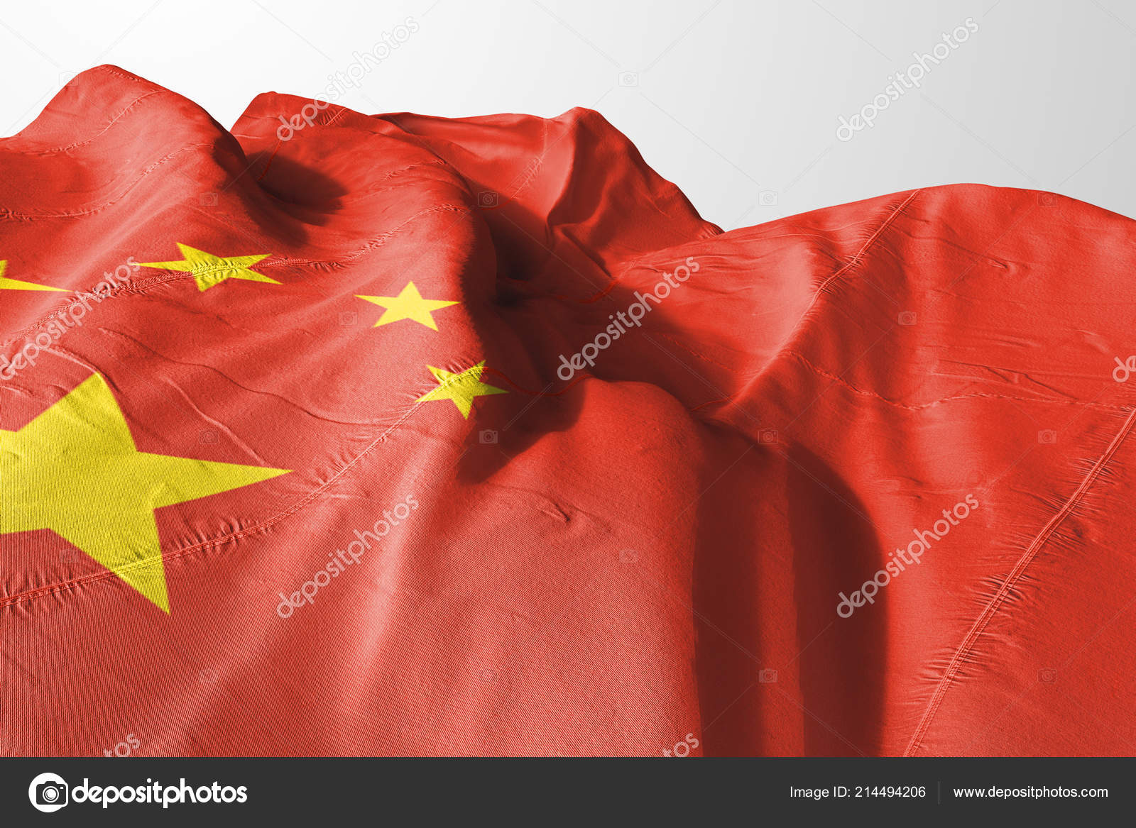 Isolated China Flag Waving Realistic China Flag Rendered Stock Photo by ...