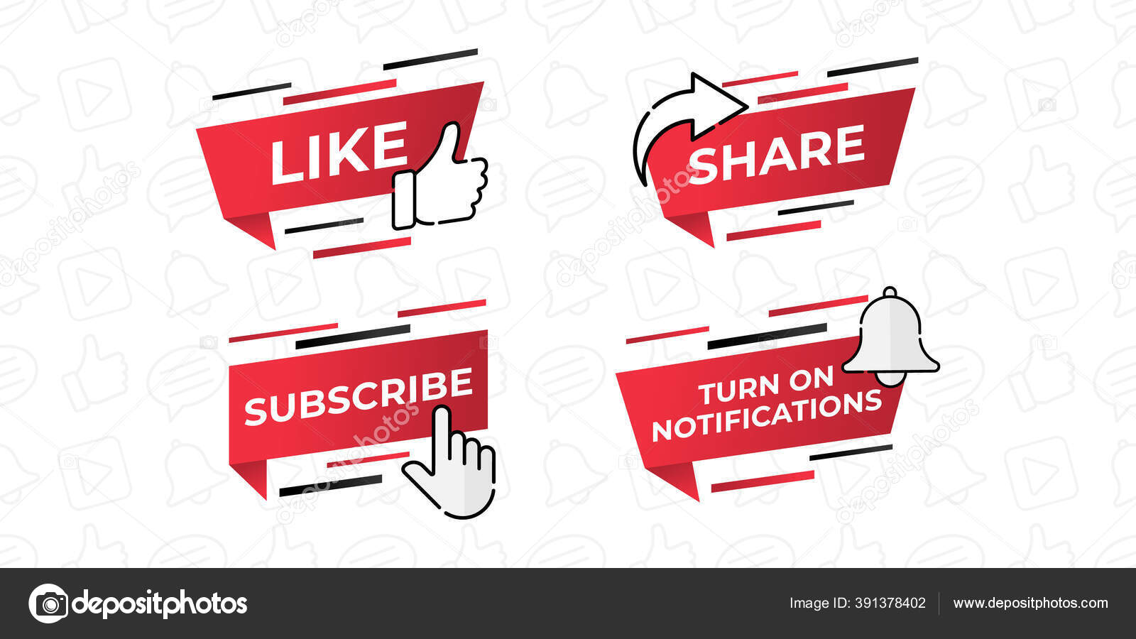 Social Media Share Buttons Vector