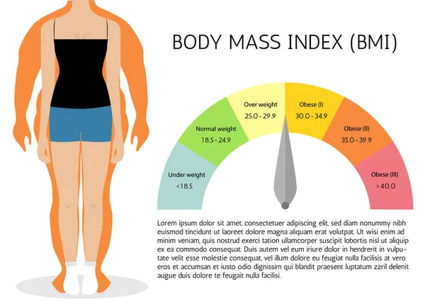 Índice de masa corporal o IMC Infografía Chart.Vector ilustración. 2025