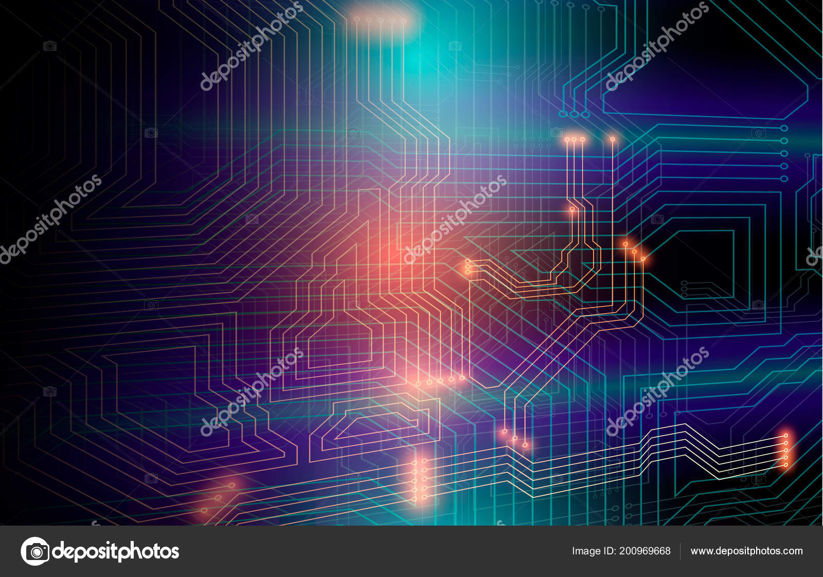 Circuit Board illustration micro scheme elements Stock Vector Image by ...