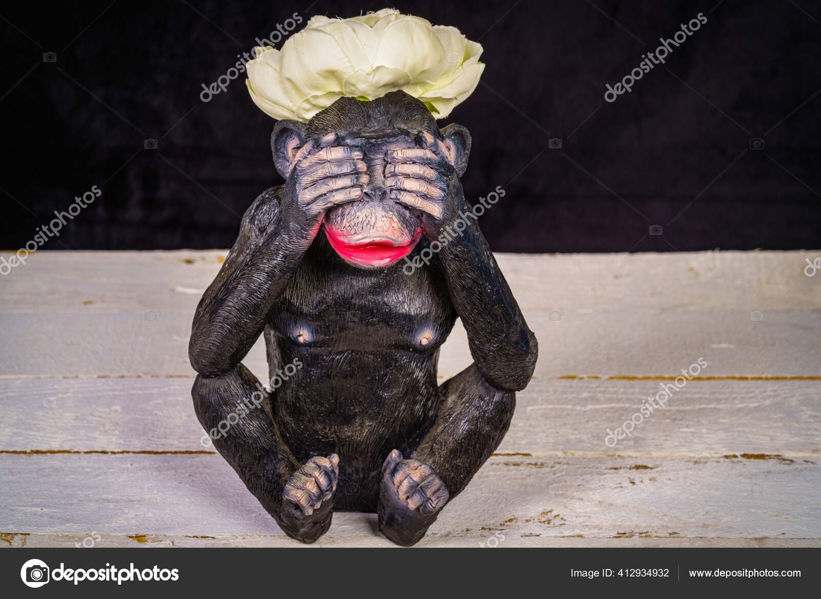 Polystone resin statue of monkey. Close up concept I don't see Stock ...