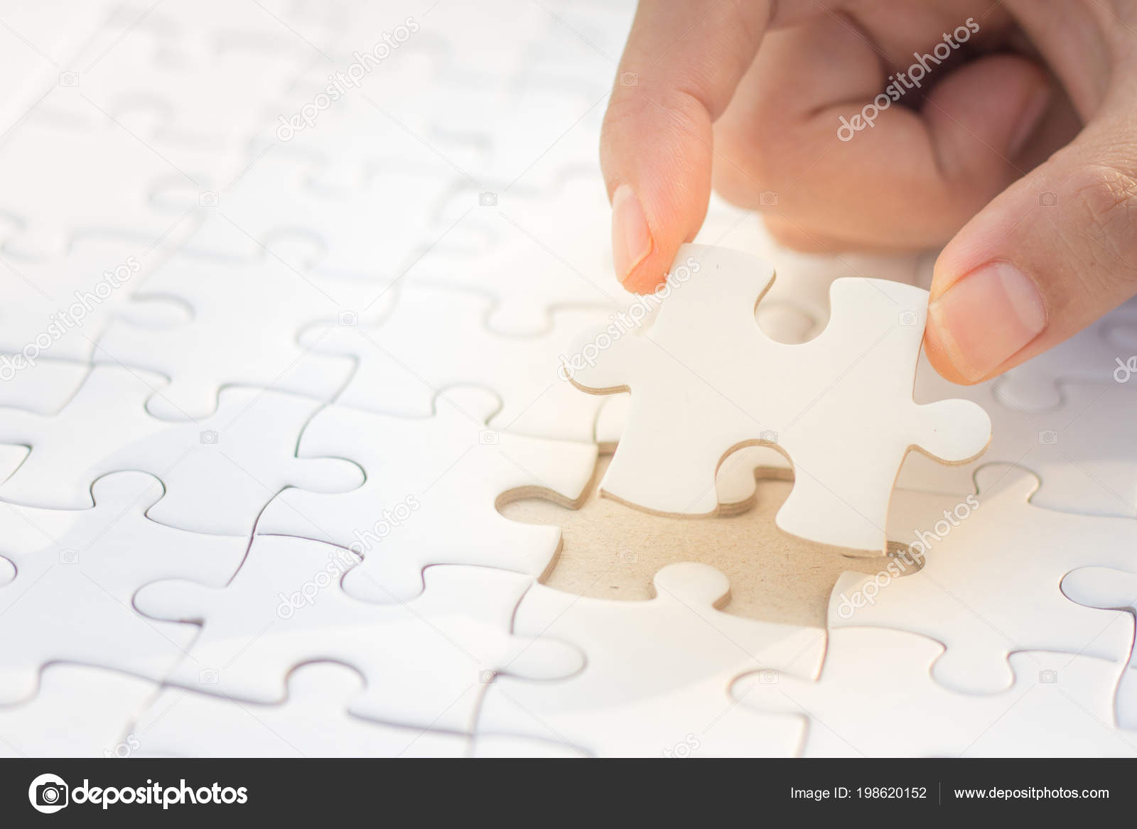 Hands Put Puzzle Pieces Last Jigsaw Puzzle Business Concept Completing ...