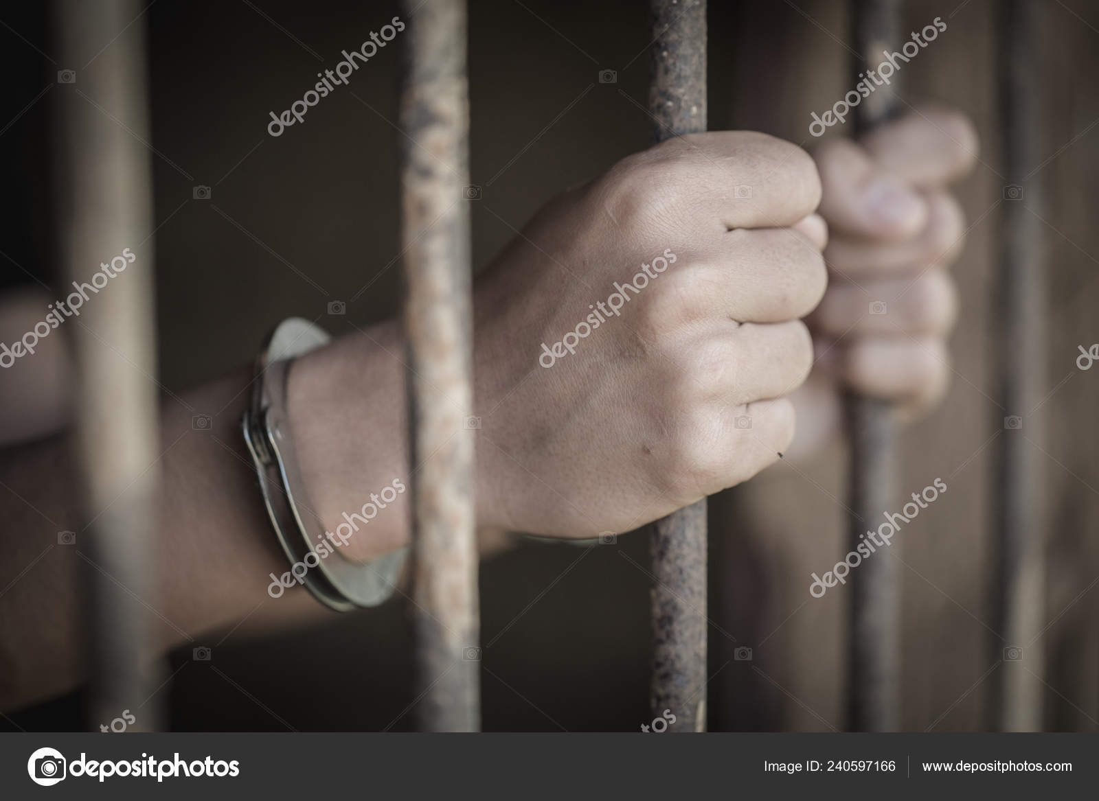 Prisoner Catch Steel Cage Cell Prisoners Police Concept Stock Photo by ...
