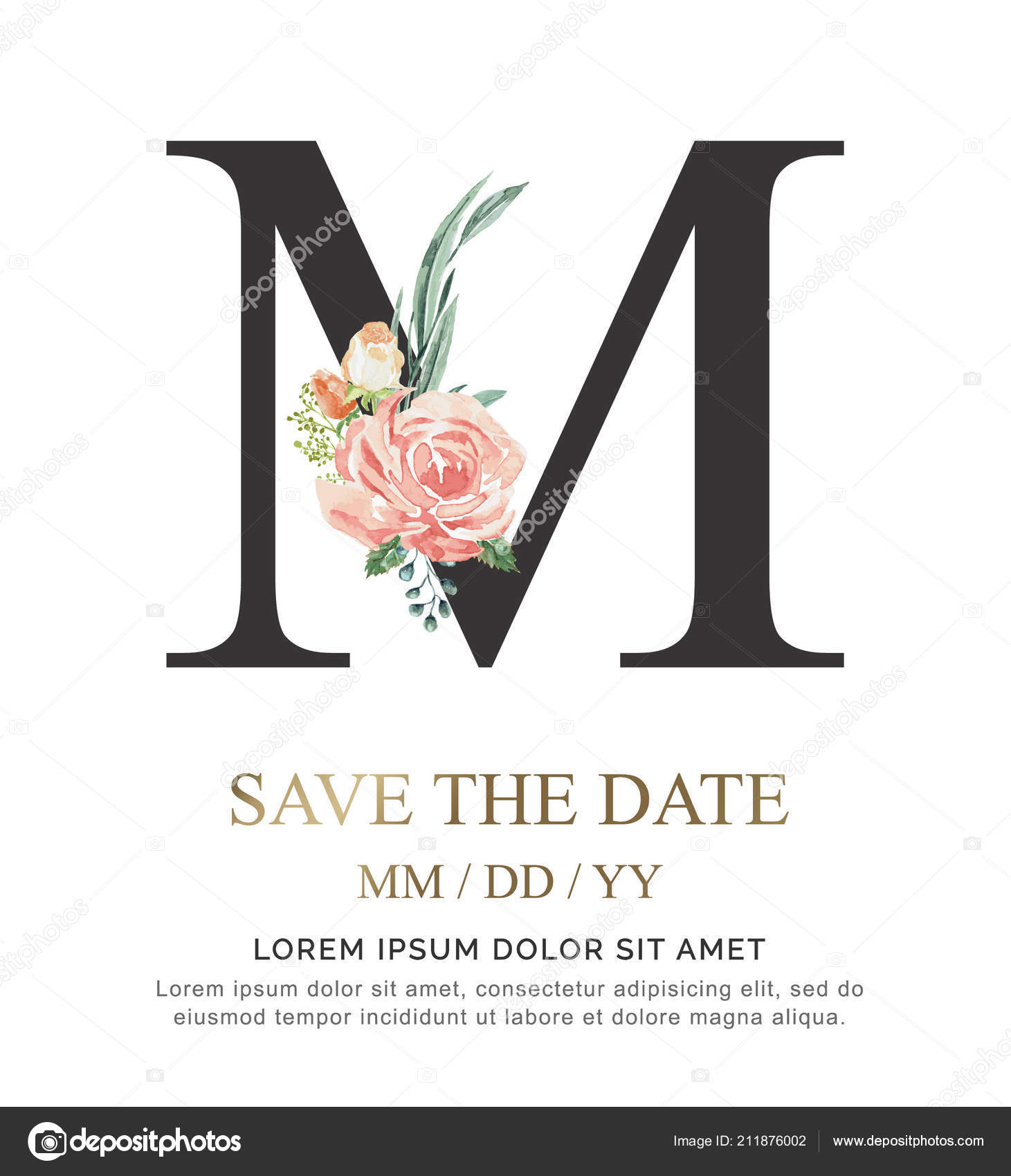 Alphabet Flower Font Made Paint Floral Leaf Watercolor Paper Vector ...