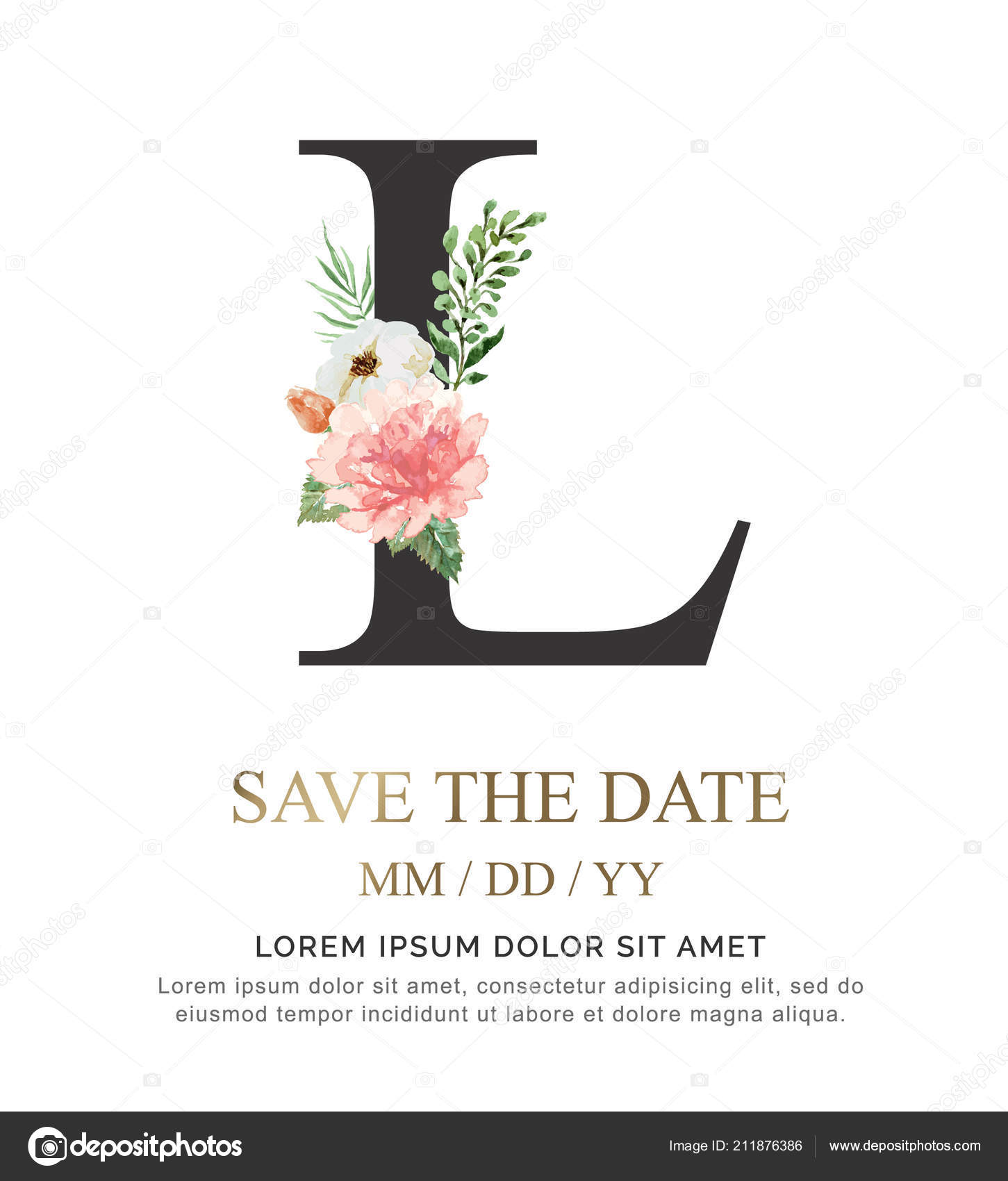 Alphabet Flower Font Made Paint Floral Leaf Watercolor Paper Vector ...