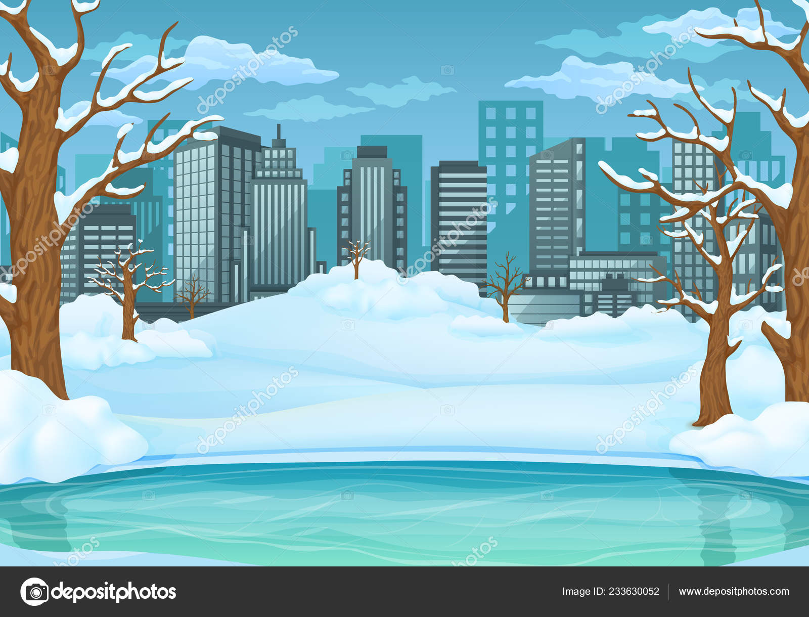 Frozen Lake Cartoon