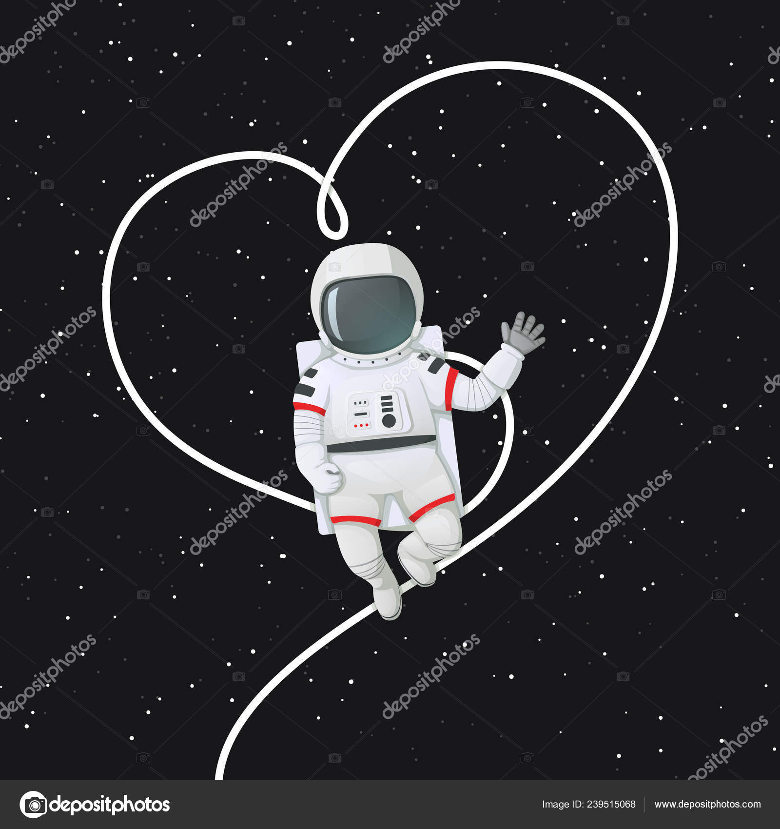 Animated Astronaut In Darkness