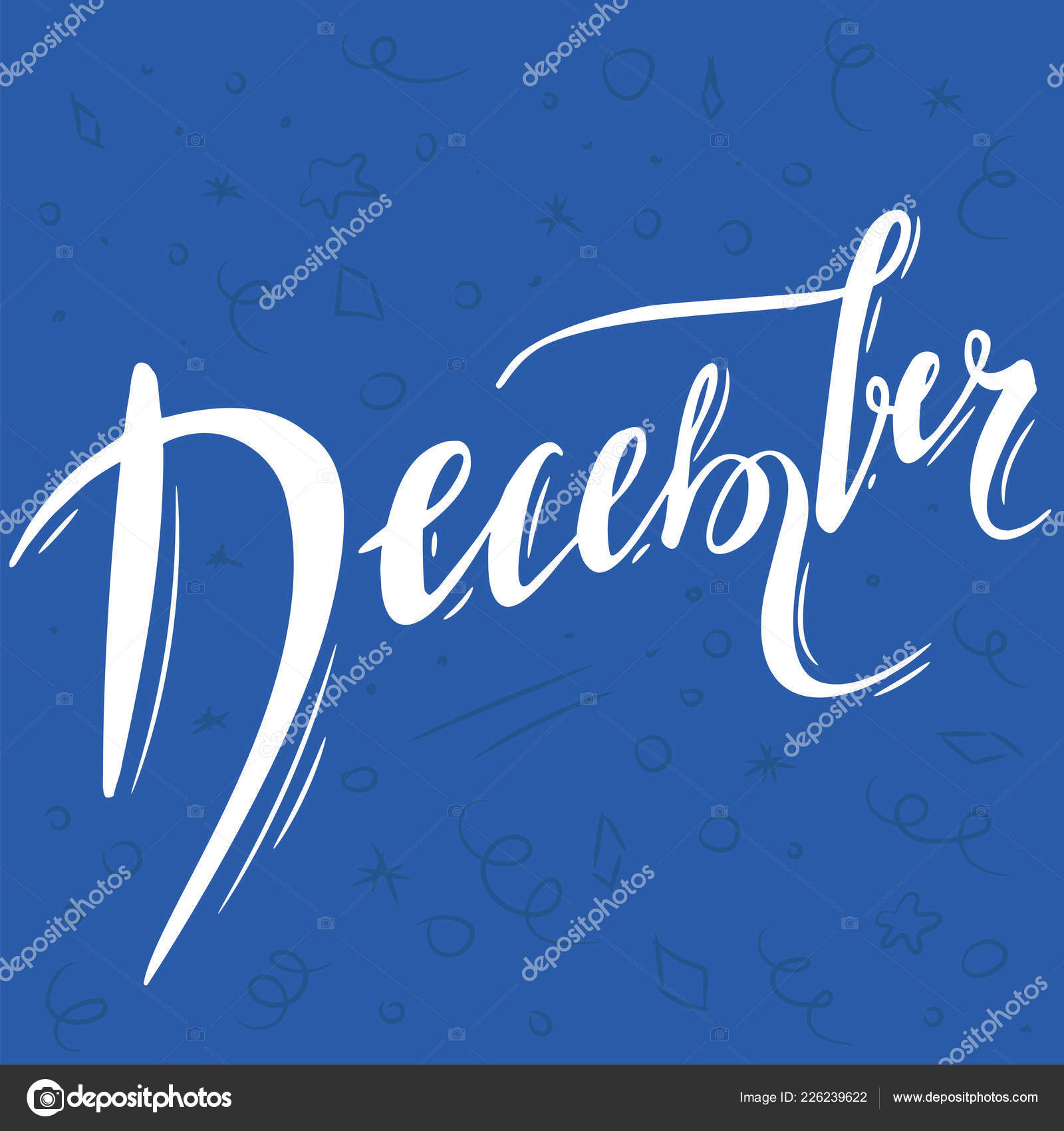 Handwritten Name Month December Lettering Calendar Calligraphy Words ...