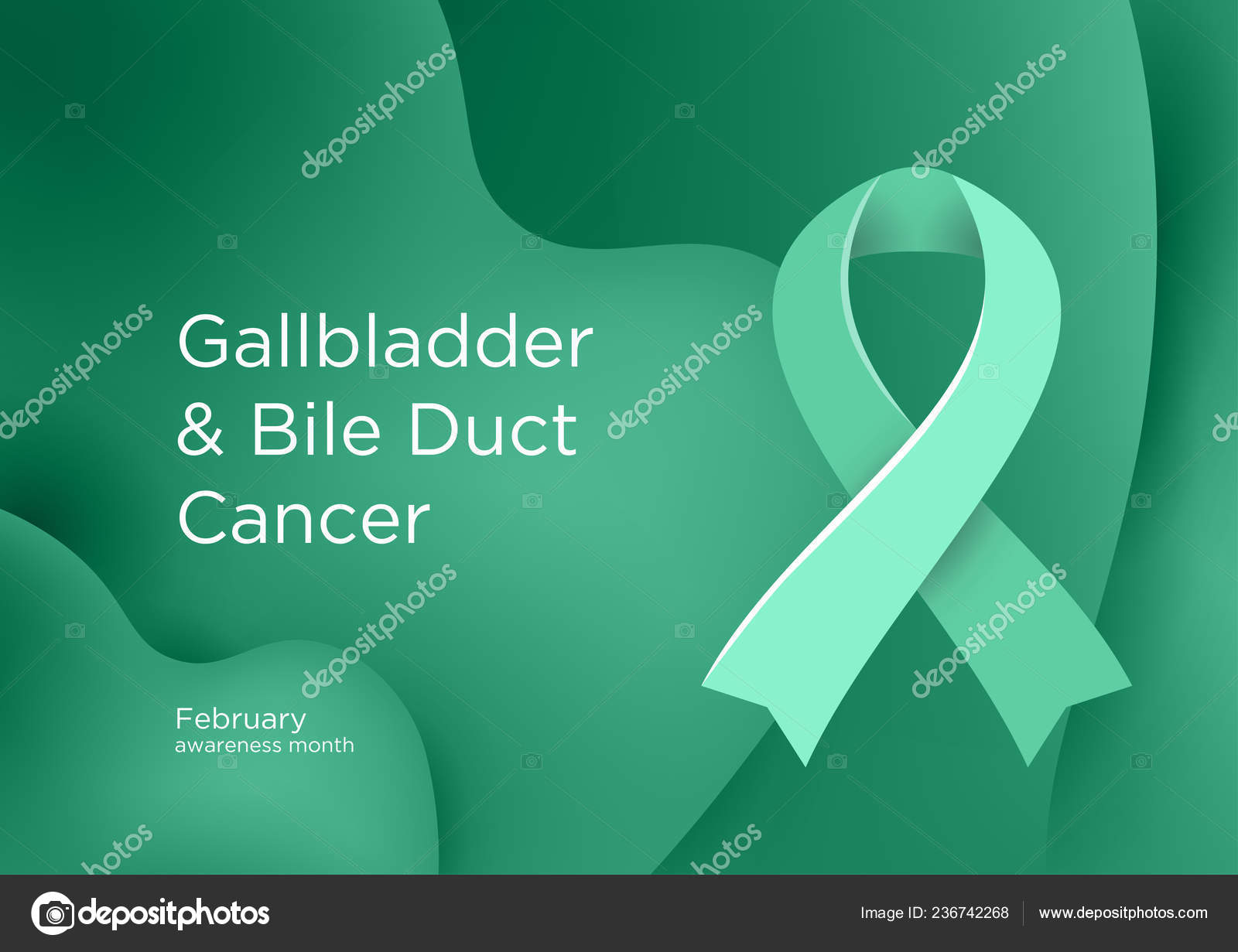 Gallbladder Bile Duct Cancer Awareness Month February Green Color ...