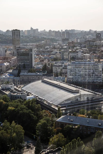 Big city center with a lot of old soviet buildings. BIg concert hall in ...