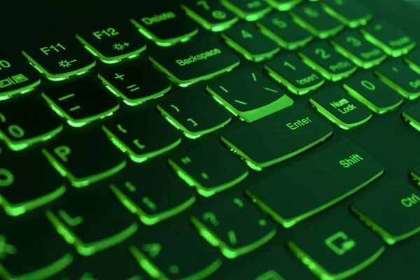 Modern green backlit keyboard Stock Photos, Royalty Free Modern green ...