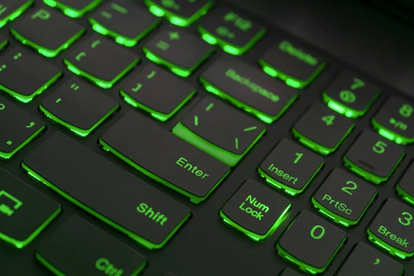 Modern green backlit keyboard Stock Photos, Royalty Free Modern green ...