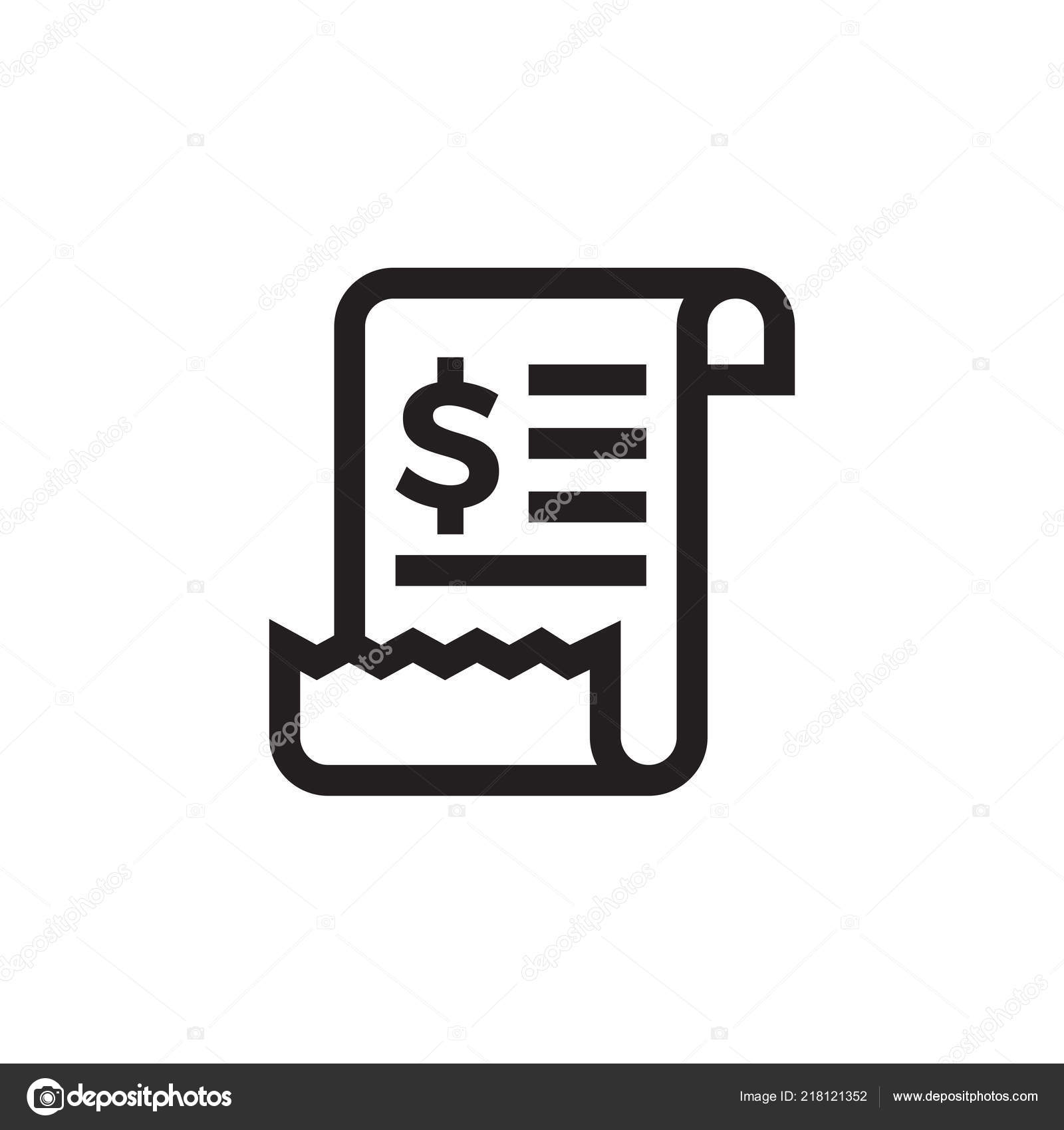 Factura factura recibo documento vector línea icono vector, gráfico ...