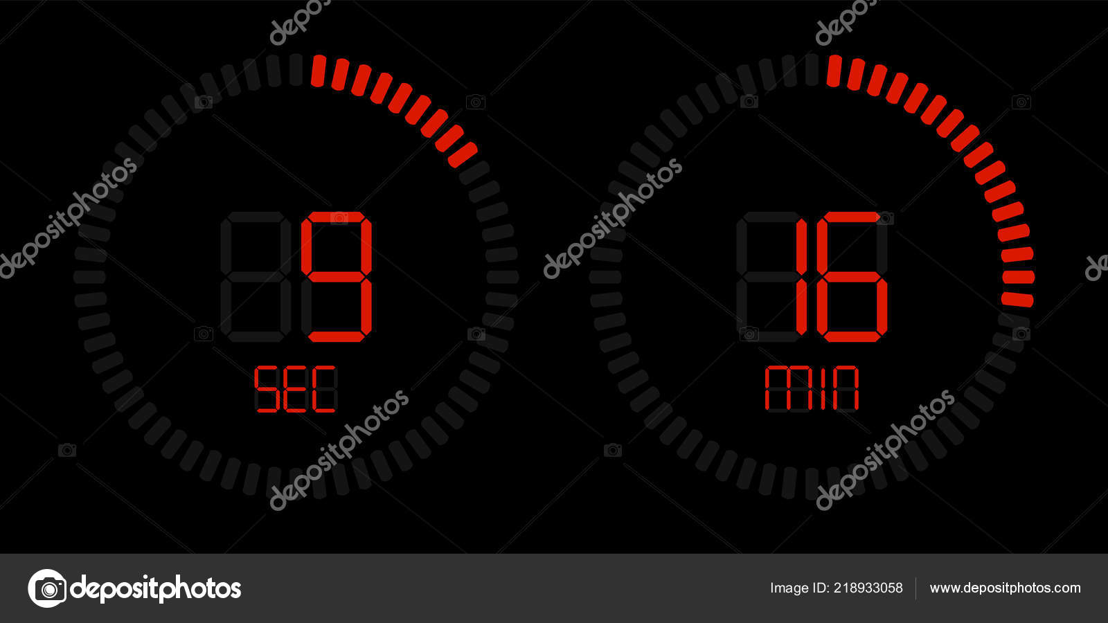 Stopwatch countdown digital red timer display Stock Vector Image by ...