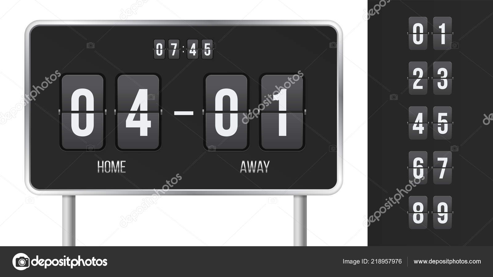 Scoreboard vector score and time flip countdown Stock Vector Image by ...