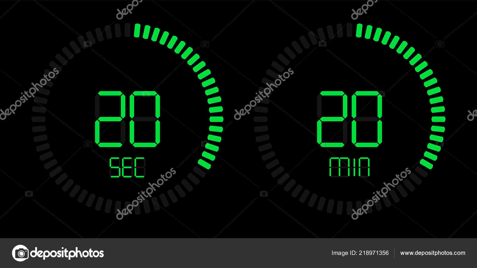 Stopwatch timer vector digital green countdown — Stock Vector © avector ...