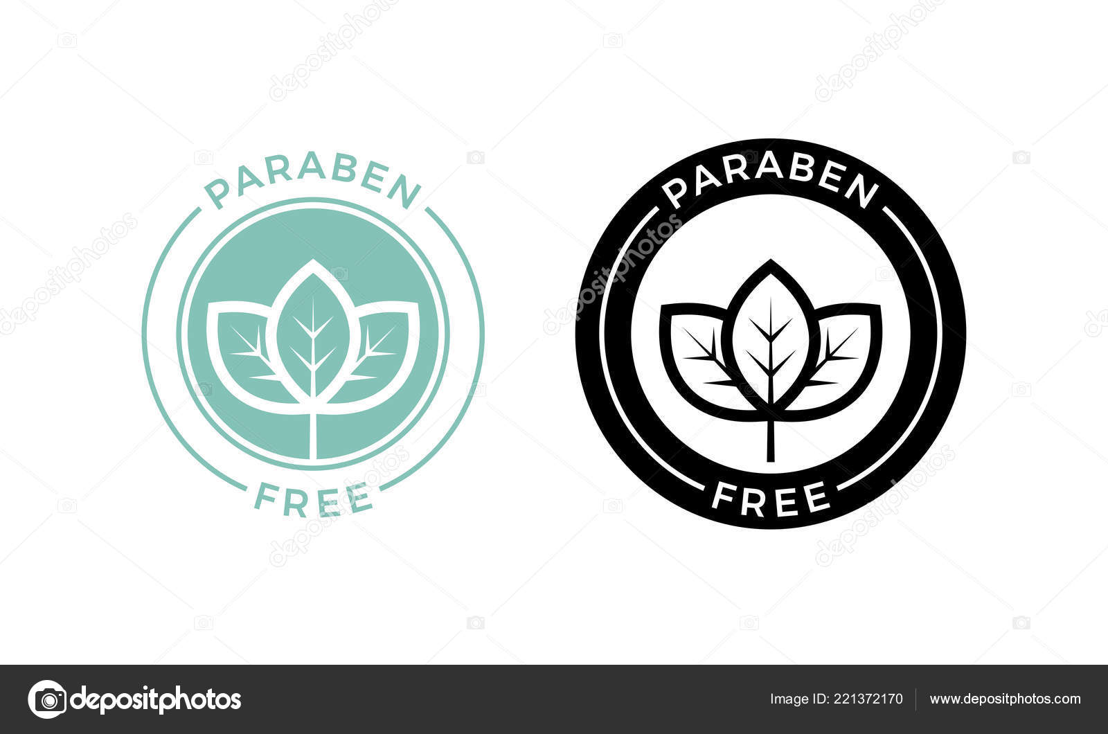 Paraben free leaf icon cosmetic vector label Stock Vector Image by ...