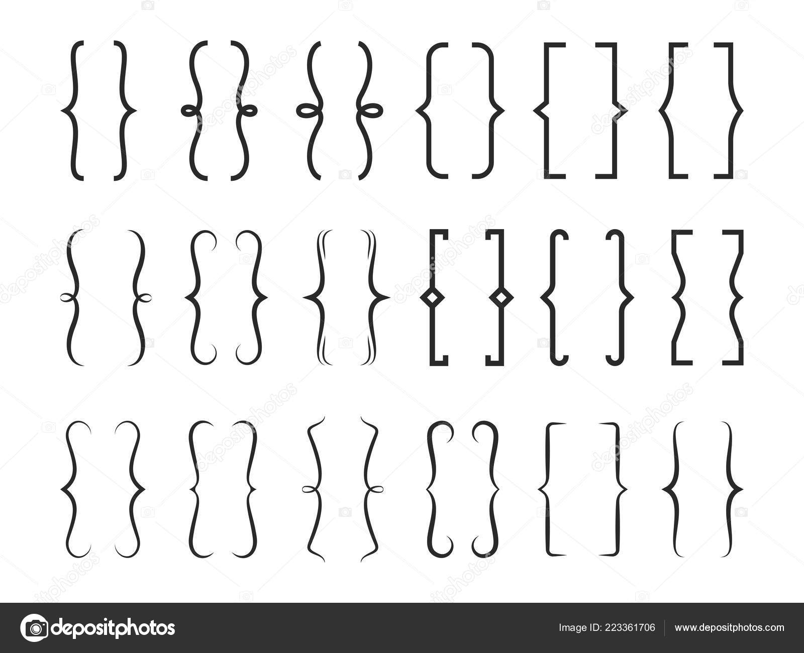 Brackets vector icons vintage typography symbols Stock Vector Image by ...
