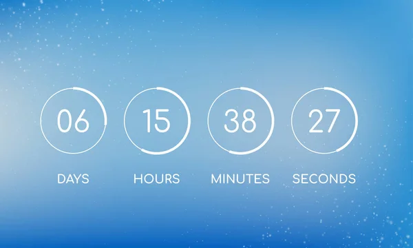 UI countdown clock counter timer. Vector digital count down circle board with circle time pie ...