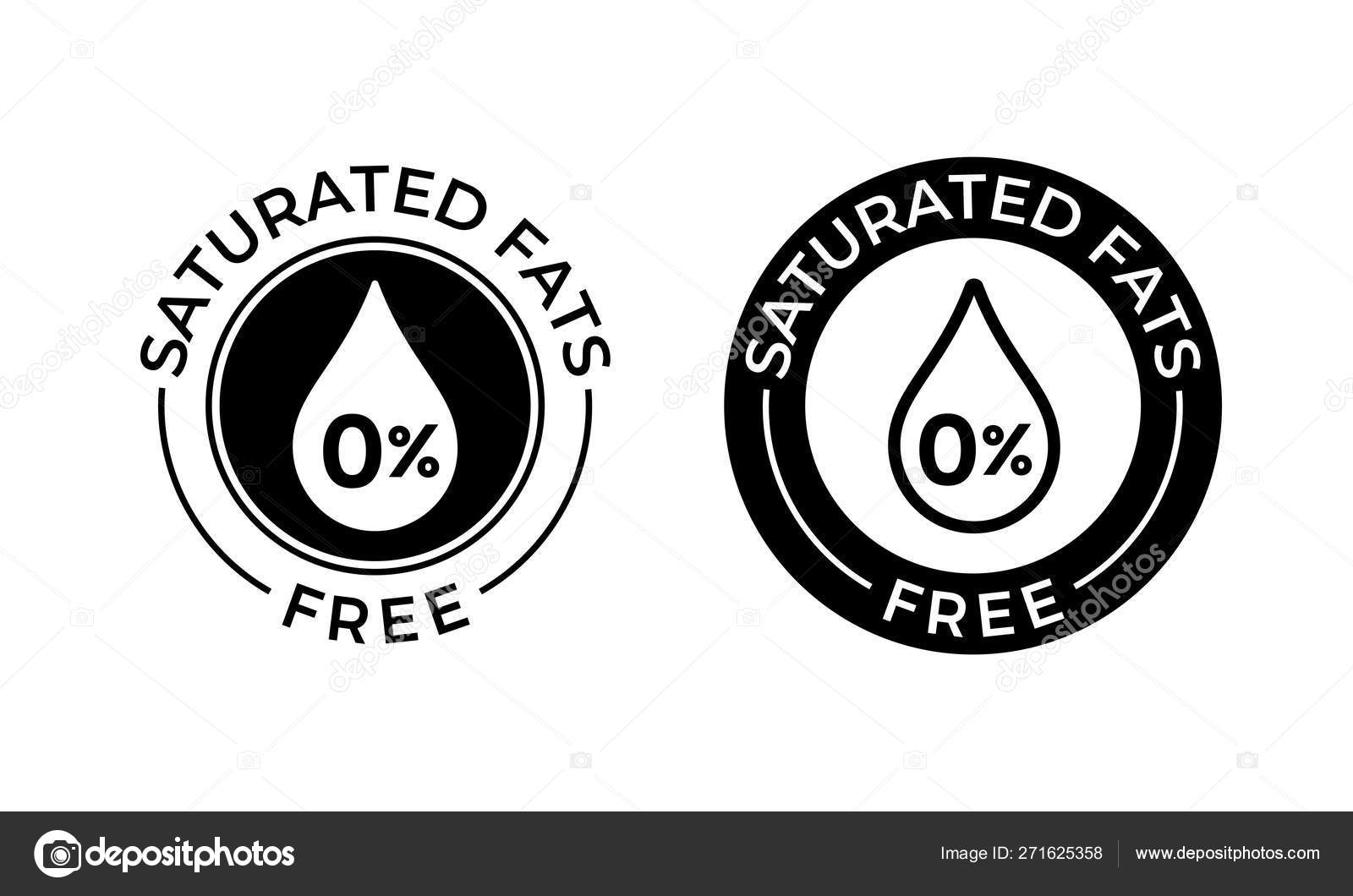 Icono de vector libre de grasas saturadas. Sello de envase de alimentos ...