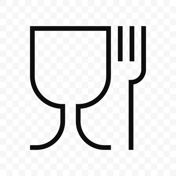 Food safe material wine glass and fork symbol. Food grade vector icon ...