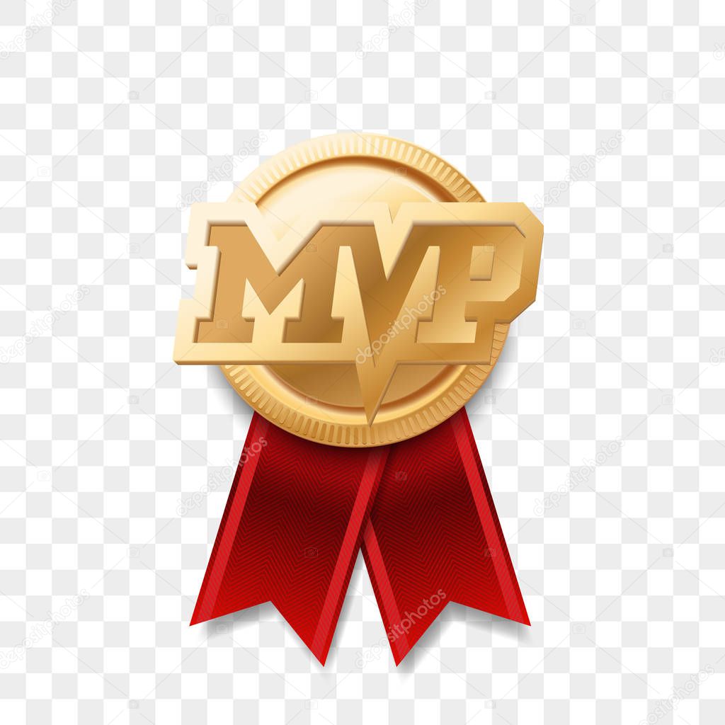 Medalla de oro MVP. Vector más valioso jugador trofeo logotipo 2024