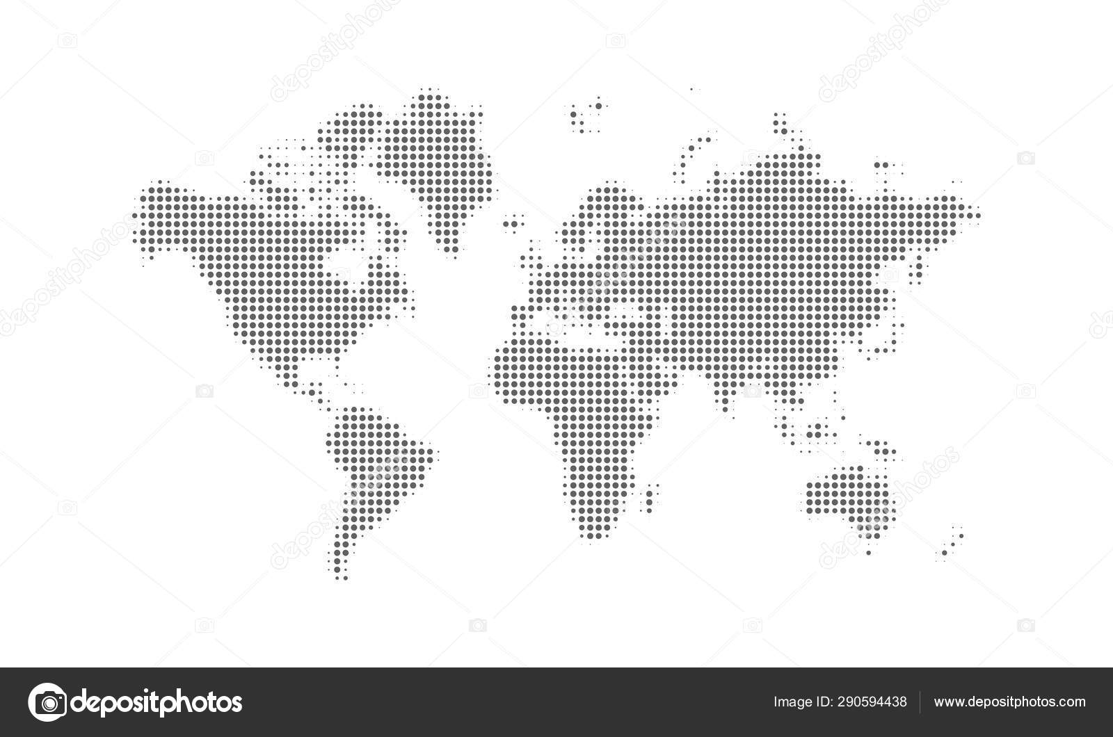 Digital World Map Vector