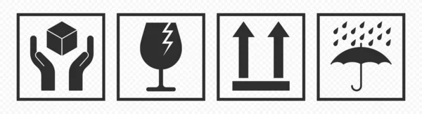 Icono frágil, signo de copa de vidrio, manejar con cuidado vector ...