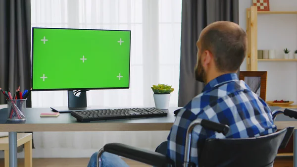 Architect using horizontal green screen and building model Stock Photo ...