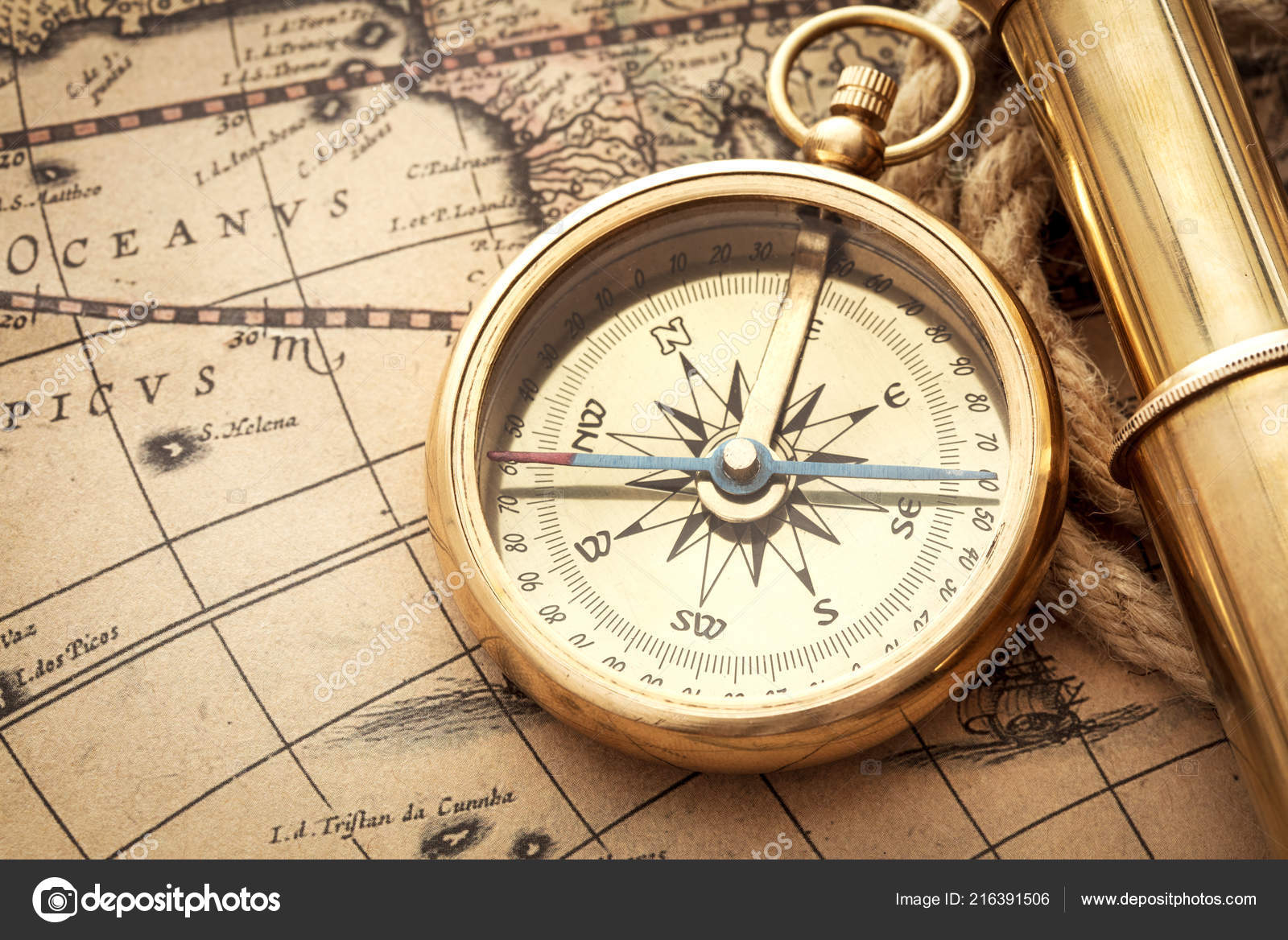Old Map Compass