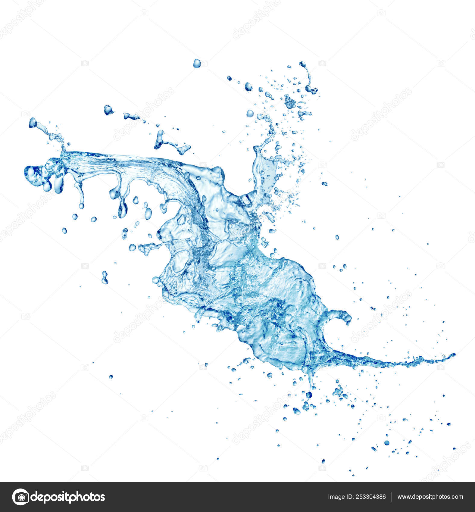 Water splash isolated Stock Photo by ©Pineapple_Studio 253304386