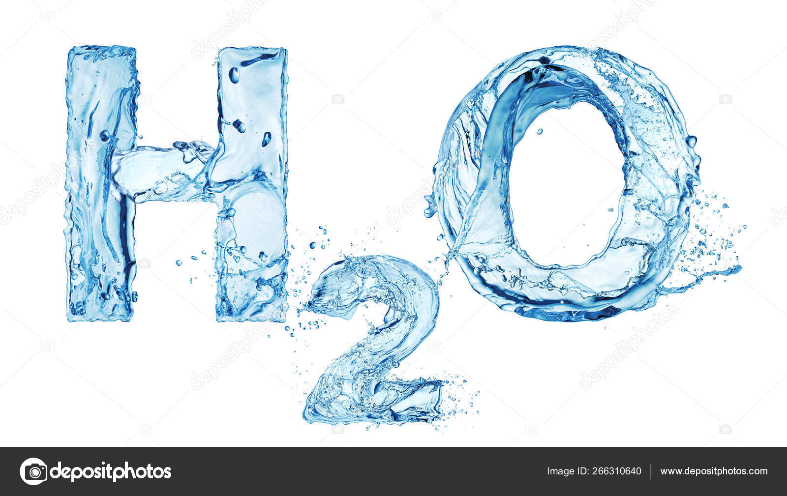 H2O water letters ⬇ Stock Photo, Image by © Pineapple_Studio #266310640