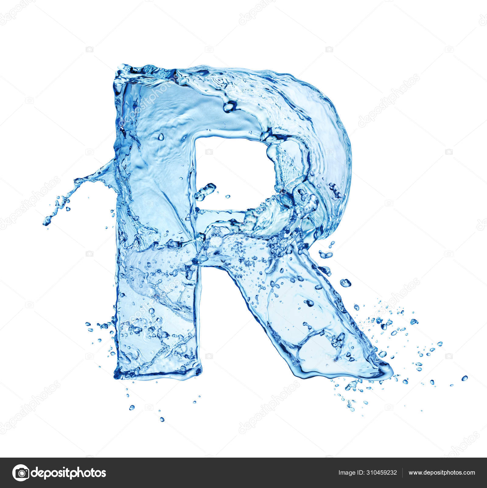 Water splash letter r Stock Photo by ©Pineapple_Studio 310459232
